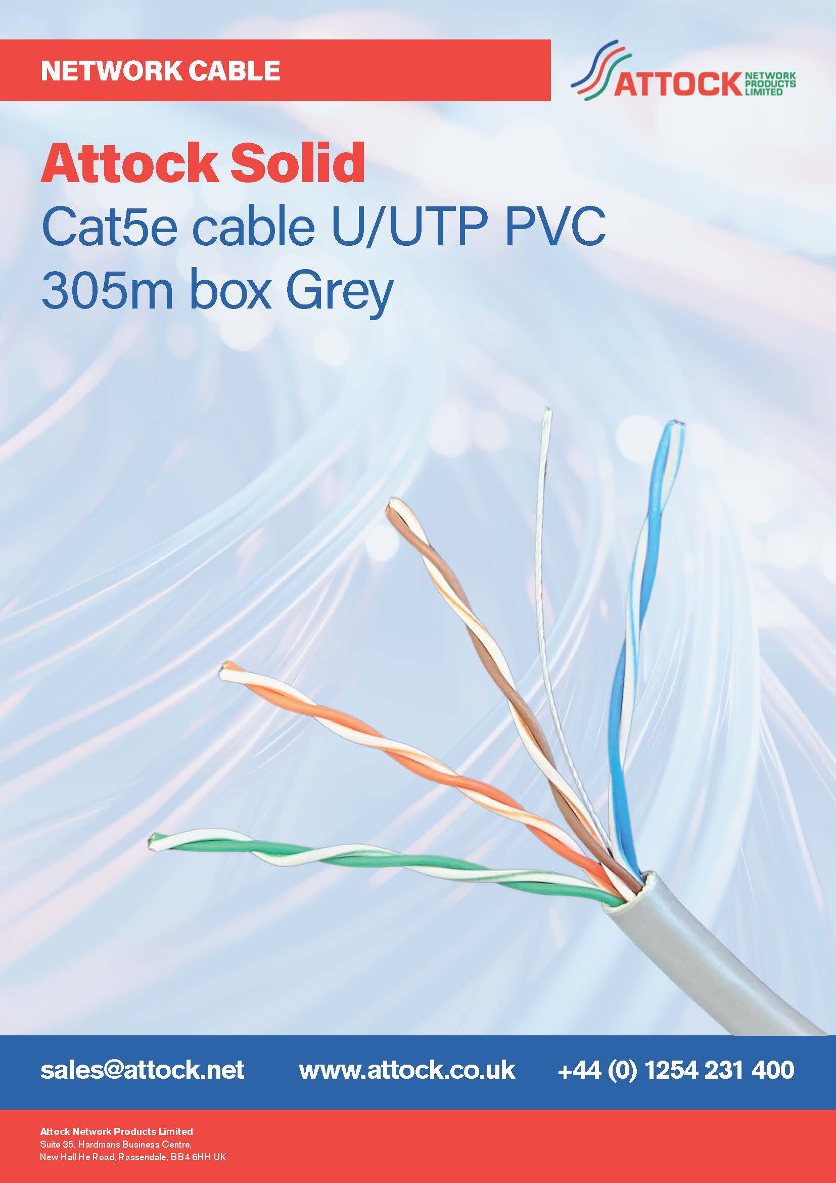 CAT 5e UTP Full Copper Solid Cable PVC 305m BOX Ethernet cable – Attock ...