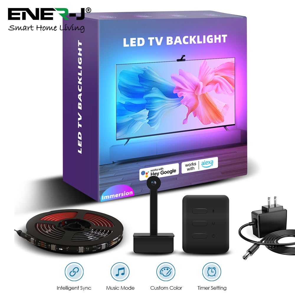 Smart WiFi LED TV Backlights with Camera 3.8M DreamView RGBIC Strip Li ...